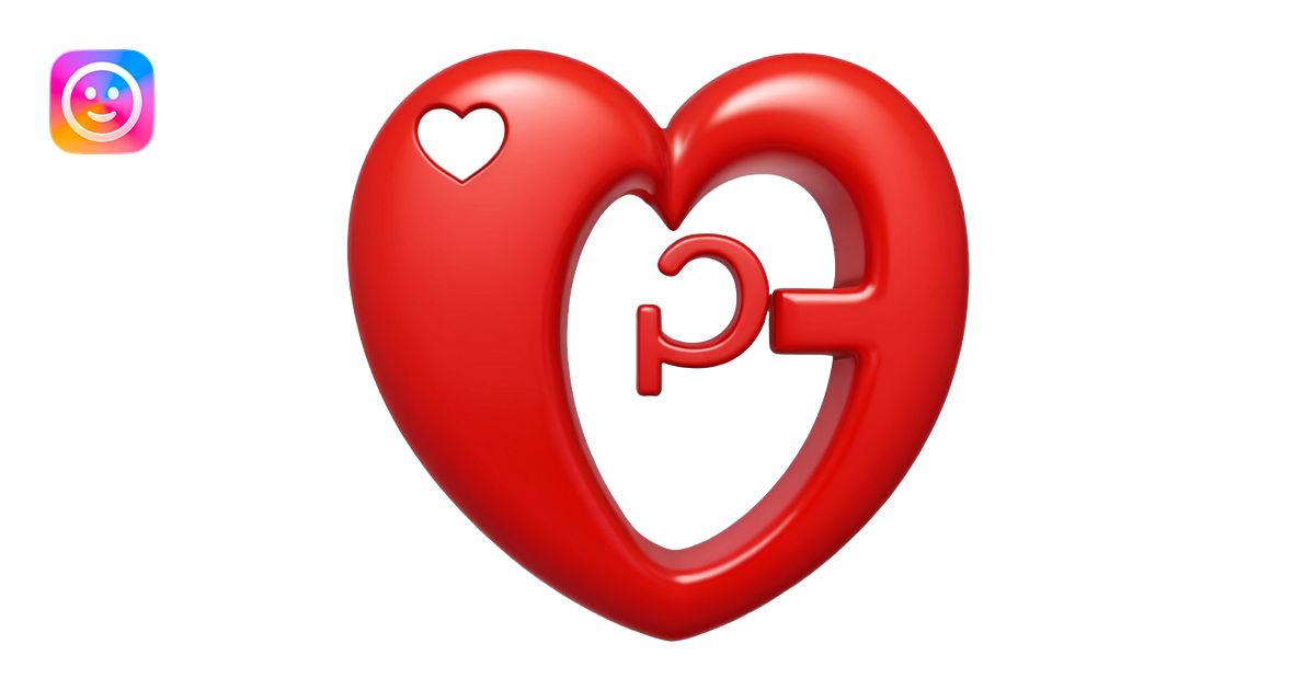 Una letra P y corazónes emoji | AI Emoji Generator