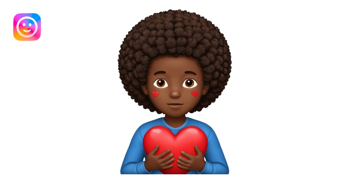 I want a black boy with chocolate skin and a small messy afro holding a ...
