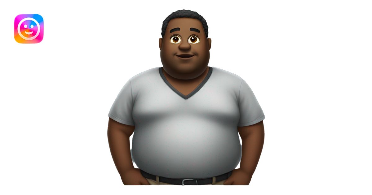 Fat black dude standing emoji | AI Emoji Generator