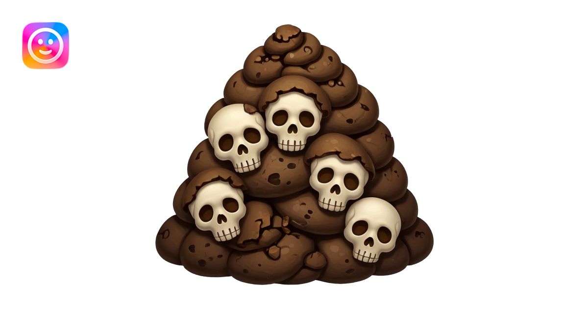 ((poop emoji))with 3 skulls emoji | AI Emoji Generator