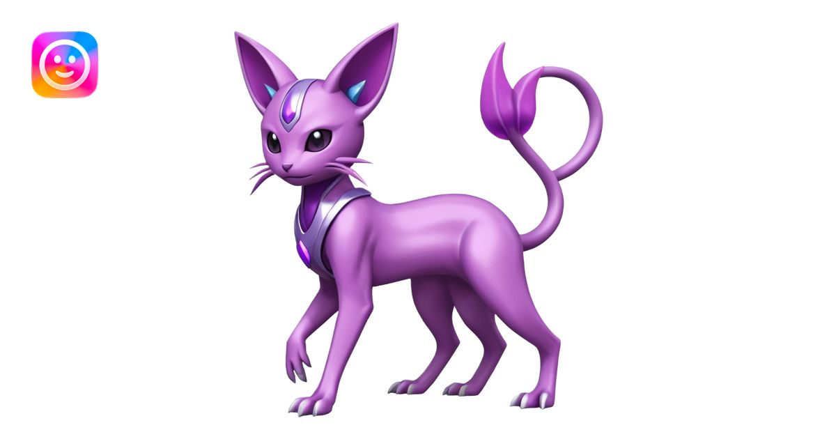 Espeon-Genesect-Mewtwo-Fakémon-hybrid-creature (full body) emoji | AI ...