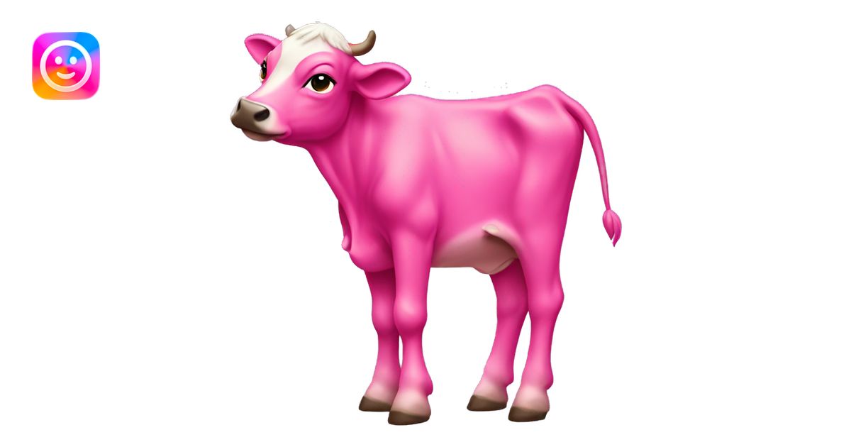 Hot Pink calf side profile x 4 legs emoji | AI Emoji Generator