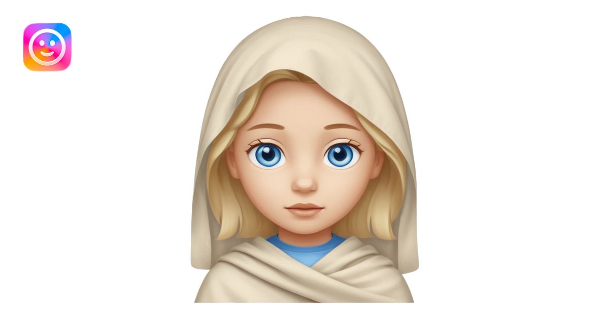 blue eyed desert girl child with creme cloth emoji | AI Emoji Generator