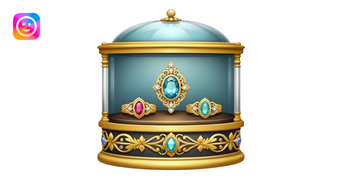 old jewelry in a glass showcase emoji | AI Emoji Generator
