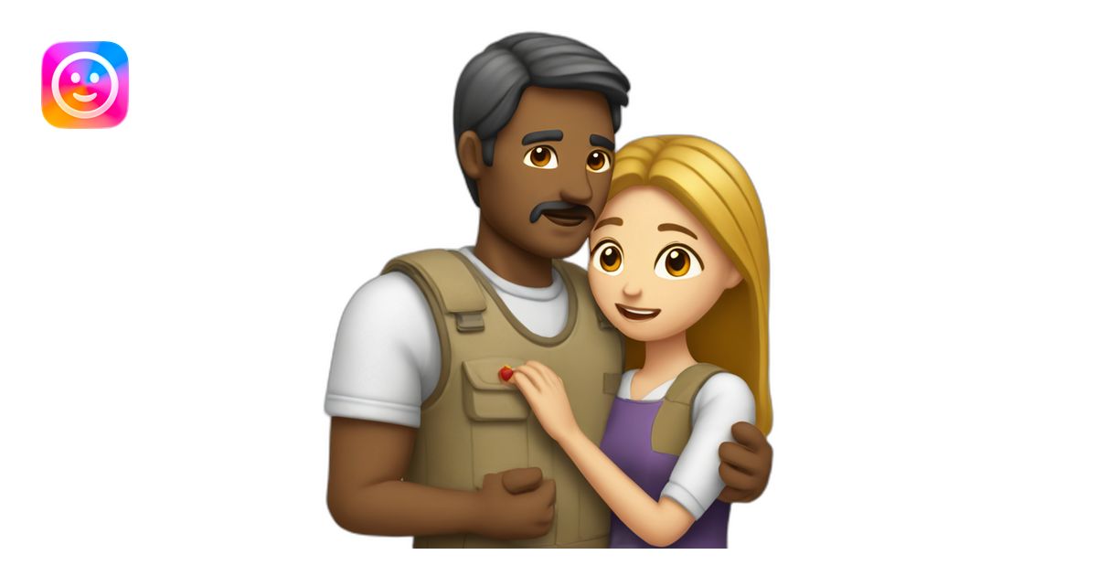 Une femme faisant un câlin à un homme emoji | AI Emoji Generator