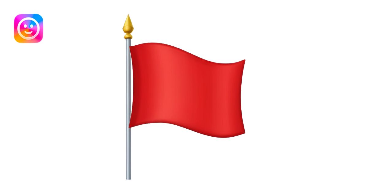 “Plain red waving castle-style flag emoji, flat clean lines, no symbols ...