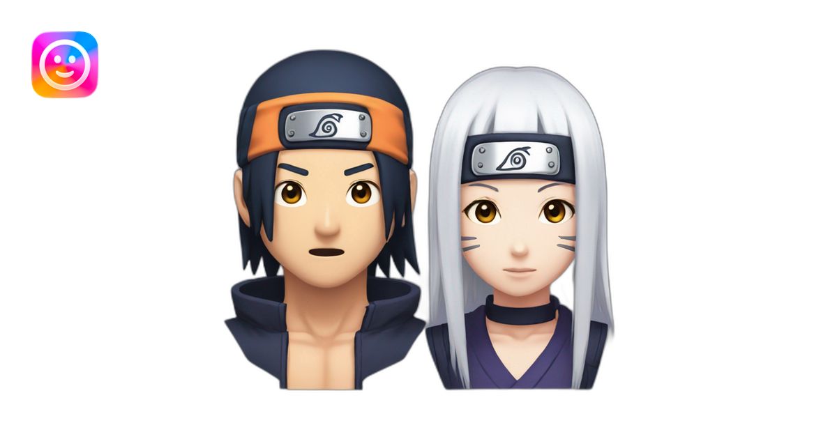 Naruto and hinata split face emoji | AI Emoji Generator