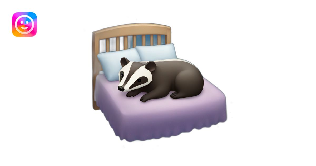 Badger with a nightcap on in a bed with sky full of stars emoji | AI ...