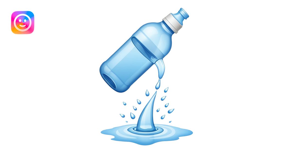 bottle of water being spilled emoji | AI Emoji Generator