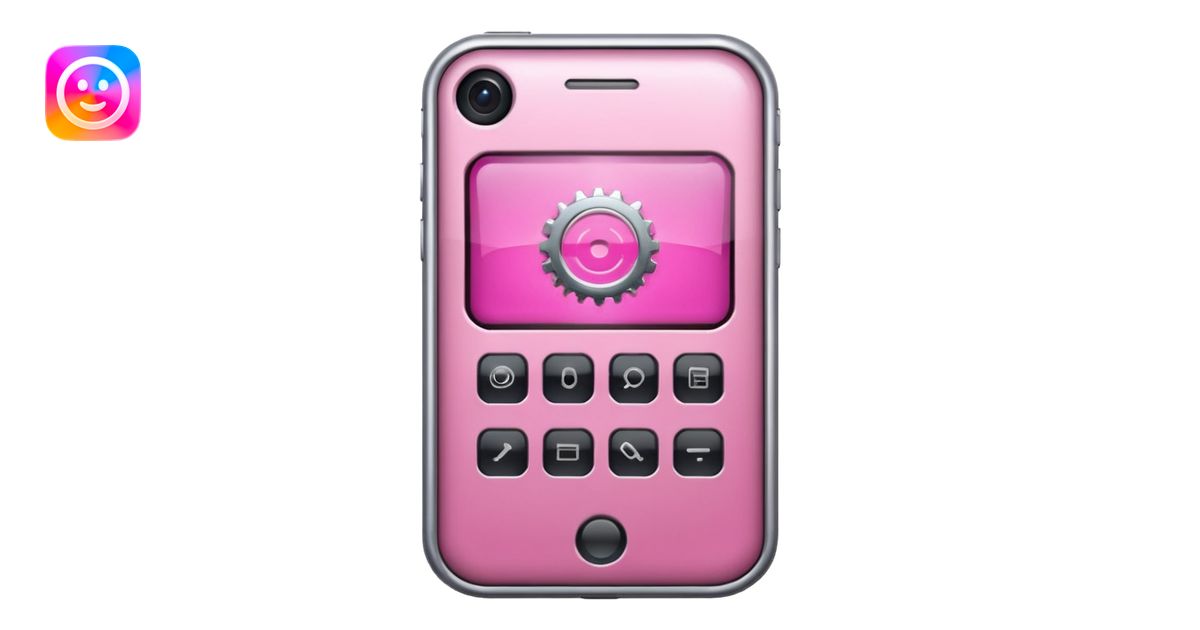 pink callphone setting gear emoji | AI Emoji Generator