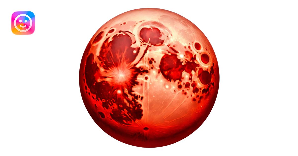 Red moon from lunar eclipse emoji | AI Emoji Generator