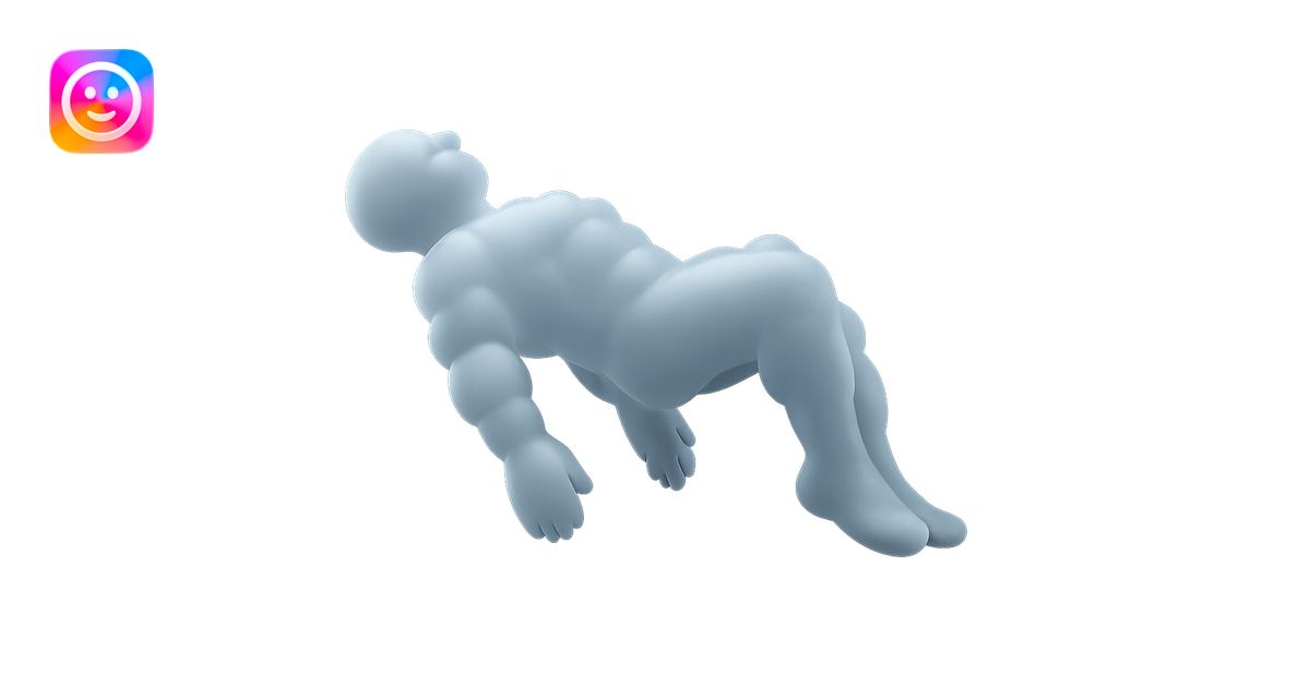 side view of unconscious person flying torso up, legs and arms down ...