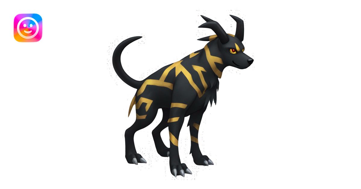 Cool Edgy Houndoom-Luxray Fakémon Digimon with Edgy markings, full body ...