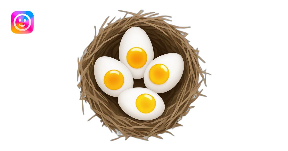 several whole eggs in a bird's nest emoji | AI Emoji Generator