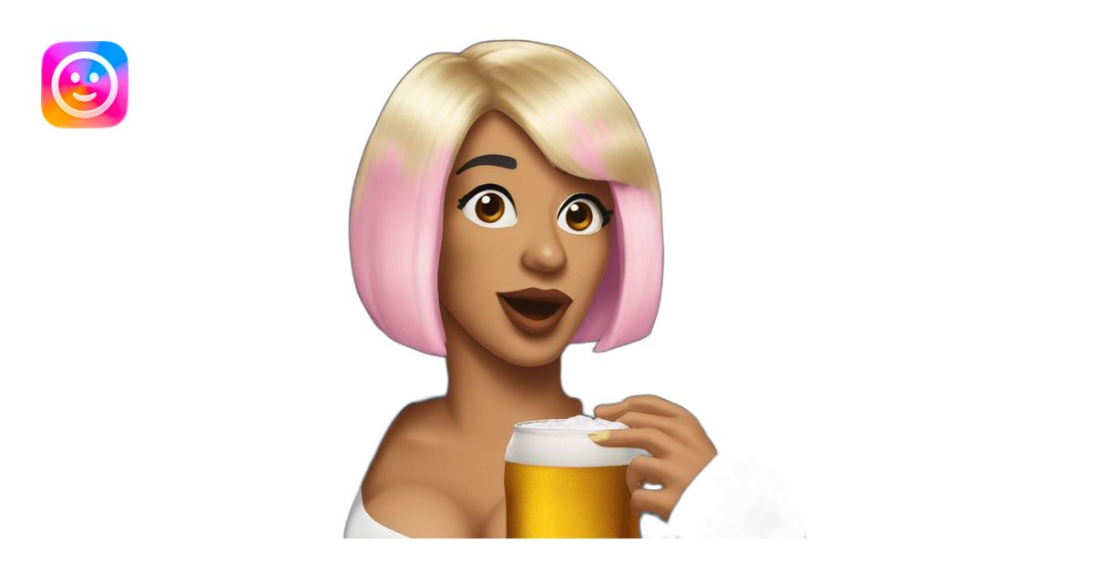 Cardi b drink a beer emoji | AI Emoji Generator
