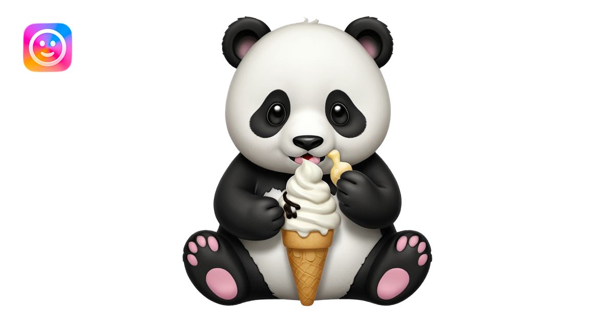 Panda eating ice cream emoji | AI Emoji Generator
