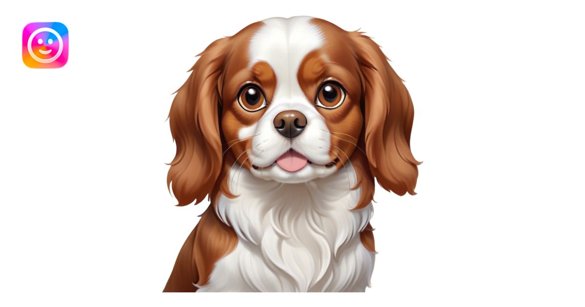 Cinematic Cute Blenheim Cavalier King Charles Spaniel Portrait Emoji ...