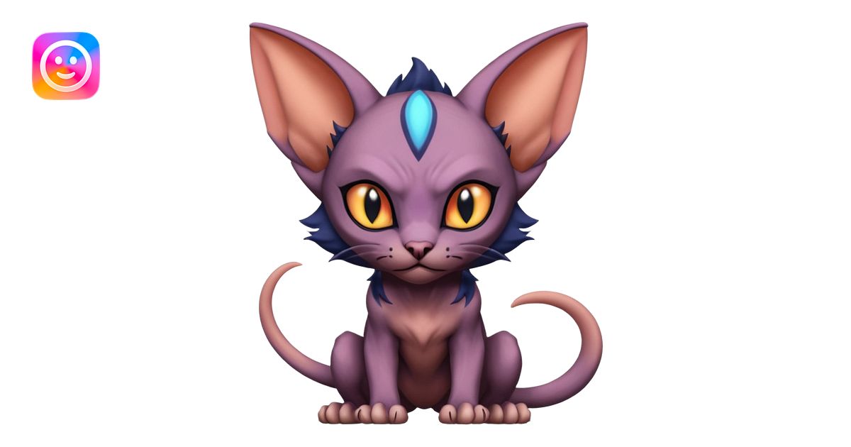 Noivern-Sphynx-Noibat-Torracat-Lykoi-fusion emoji | AI Emoji Generator