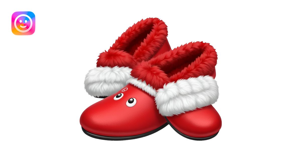 red slippers with red fur emoji | AI Emoji Generator