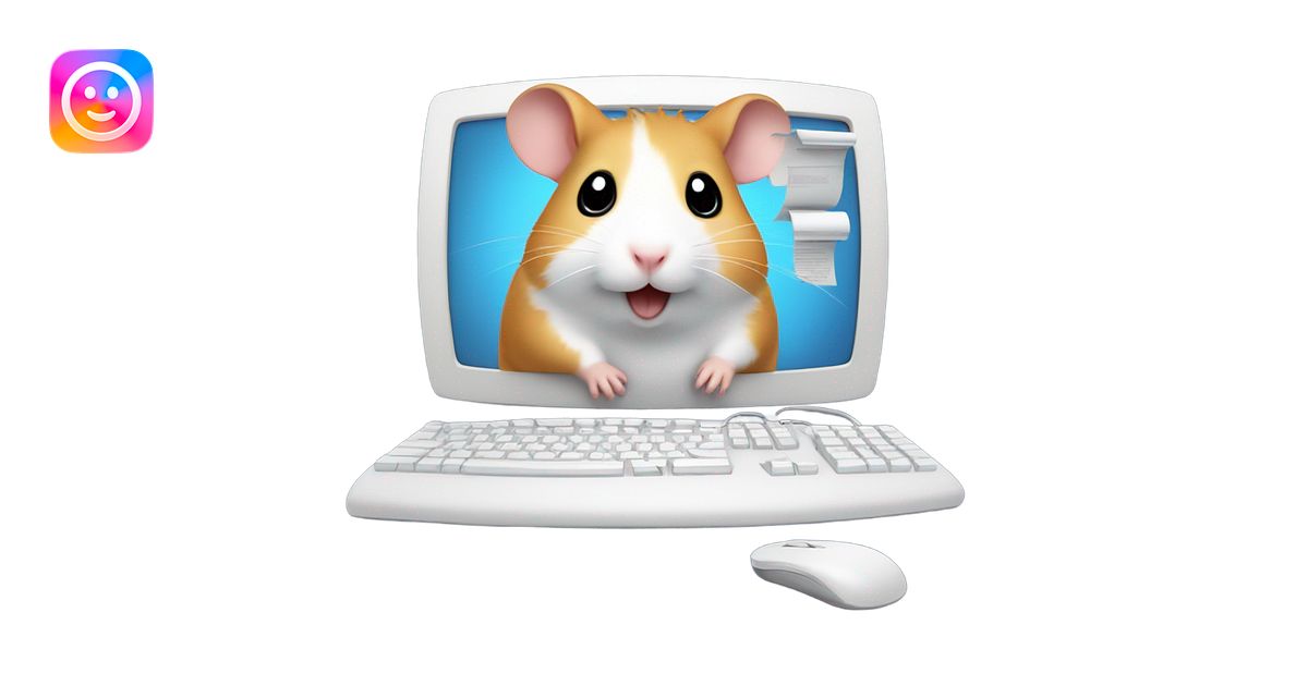 a computer screen showing files with a cute hamster standing by emoji ...