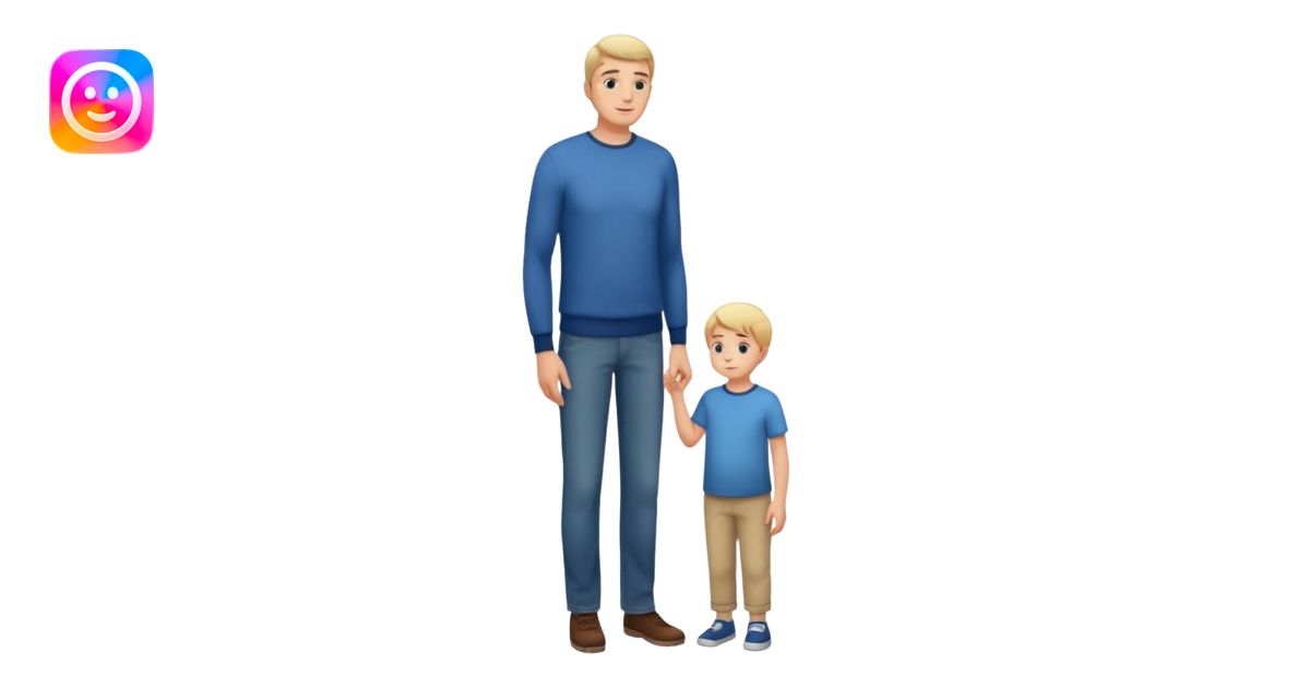 tall adult and small child looking each other, full body emoji | AI ...