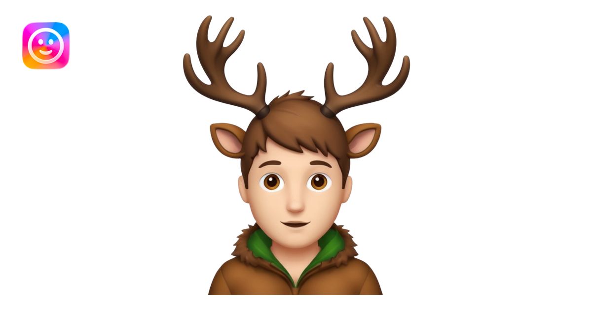 man fair in deer costume emoji | AI Emoji Generator