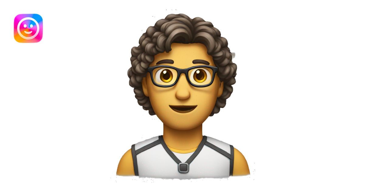Nerd emoji with mid way part hair emoji | AI Emoji Generator
