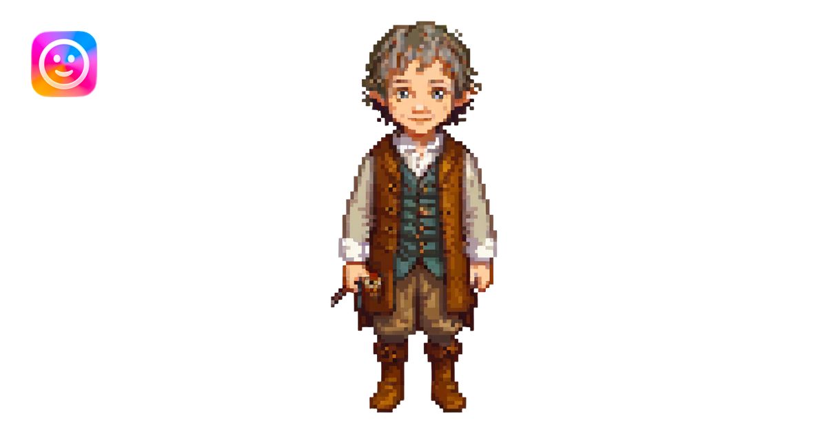Whole body image of bilbo baggins from the hobbit movie in pixel art ...