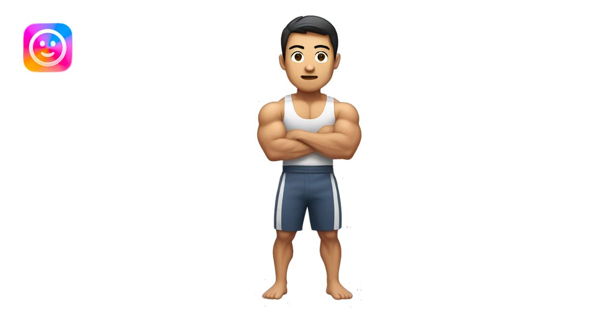 buff gym asian man full body making a 'I want you' face emoji | AI ...