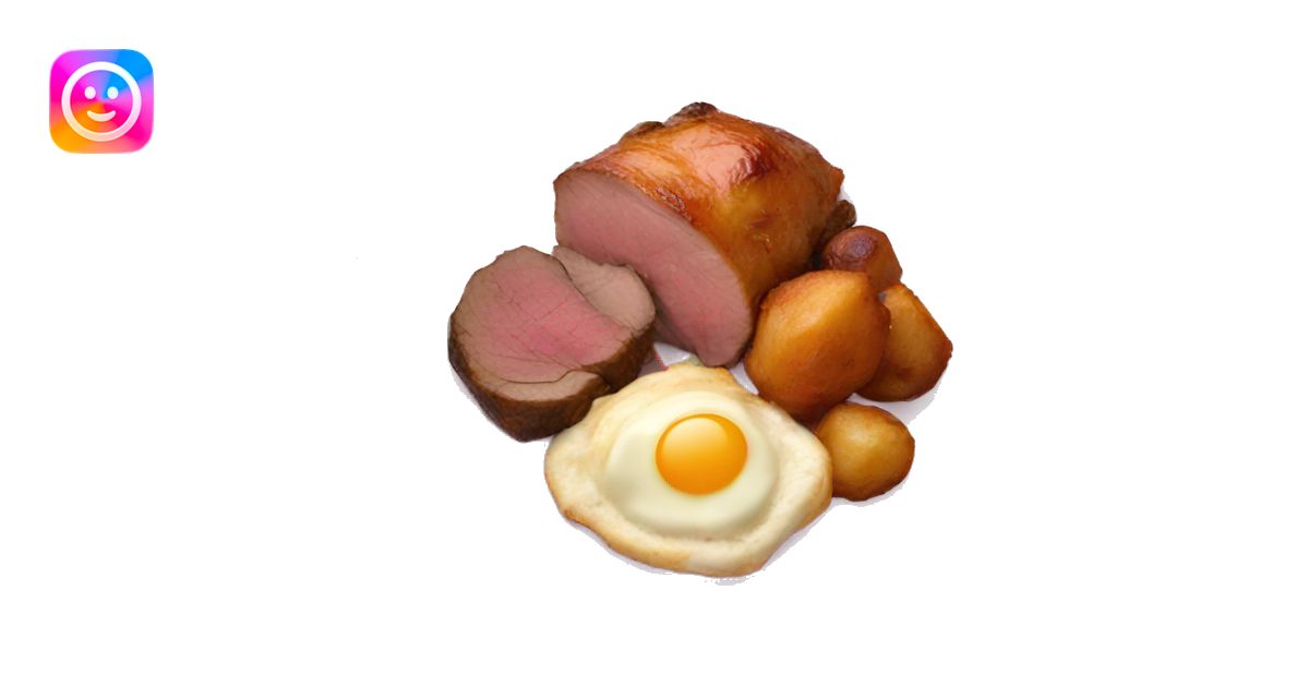 roast dinner on pink plate emoji | AI Emoji Generator