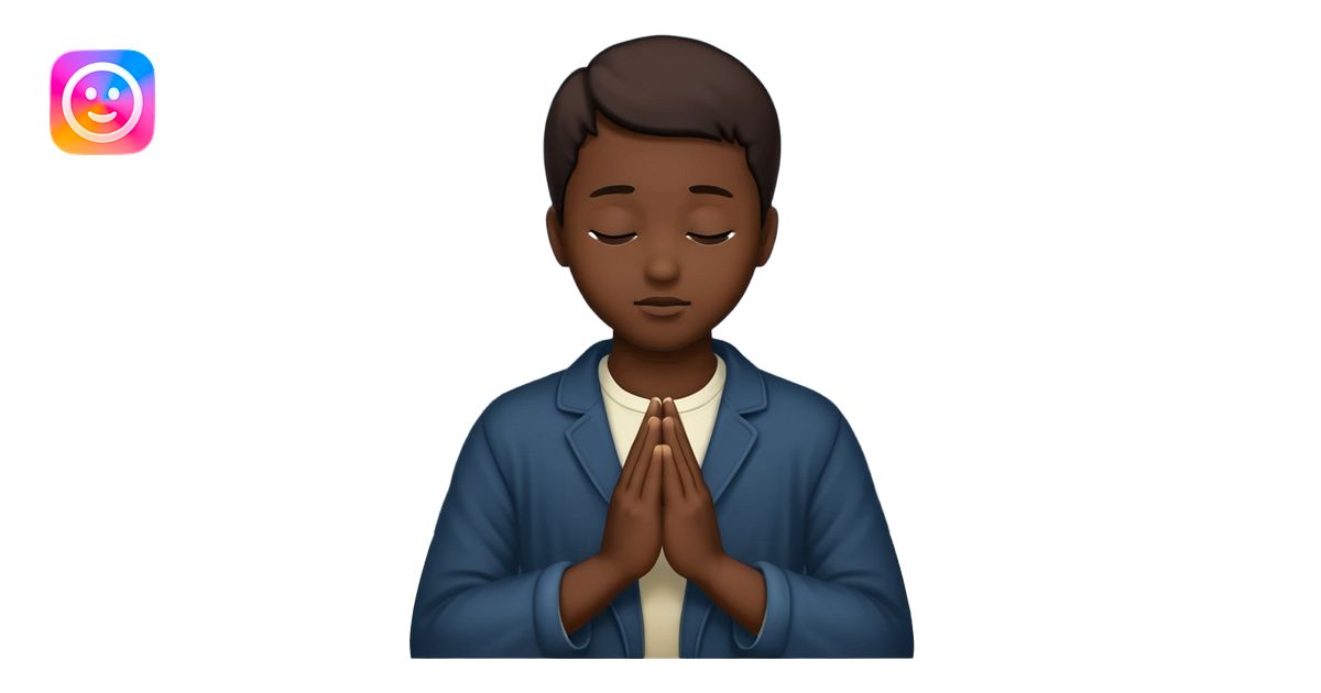 Create an emoji that reflects islamic prayer (silhouette) emoji | AI ...