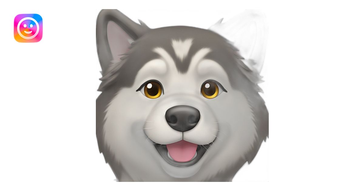 smiling female Alaskan malamute emoji | AI Emoji Generator