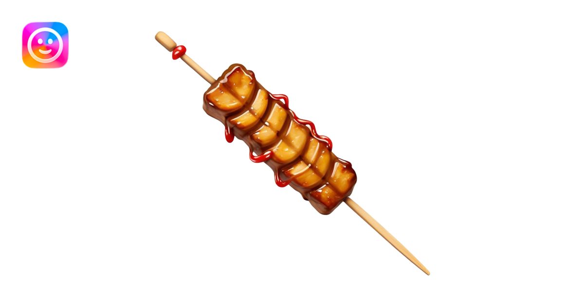 Cinematic Realistic Satay Dish Emoji, depicted as skewered, marinated ...