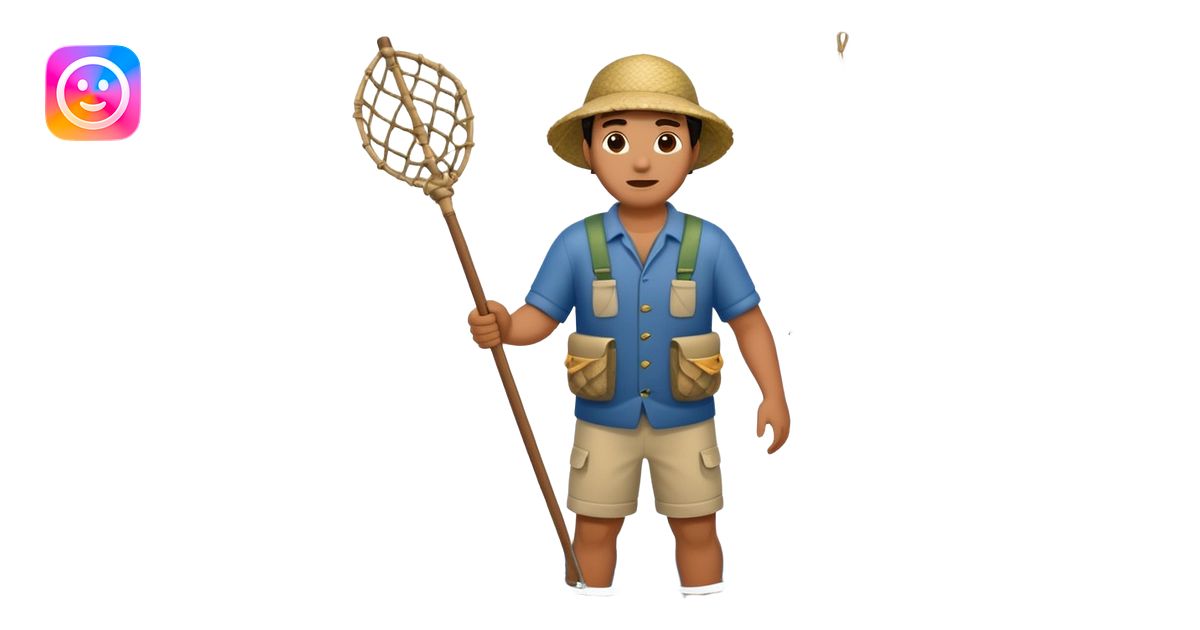 a Polynesian fisherman standing in the water with a large net full of ...