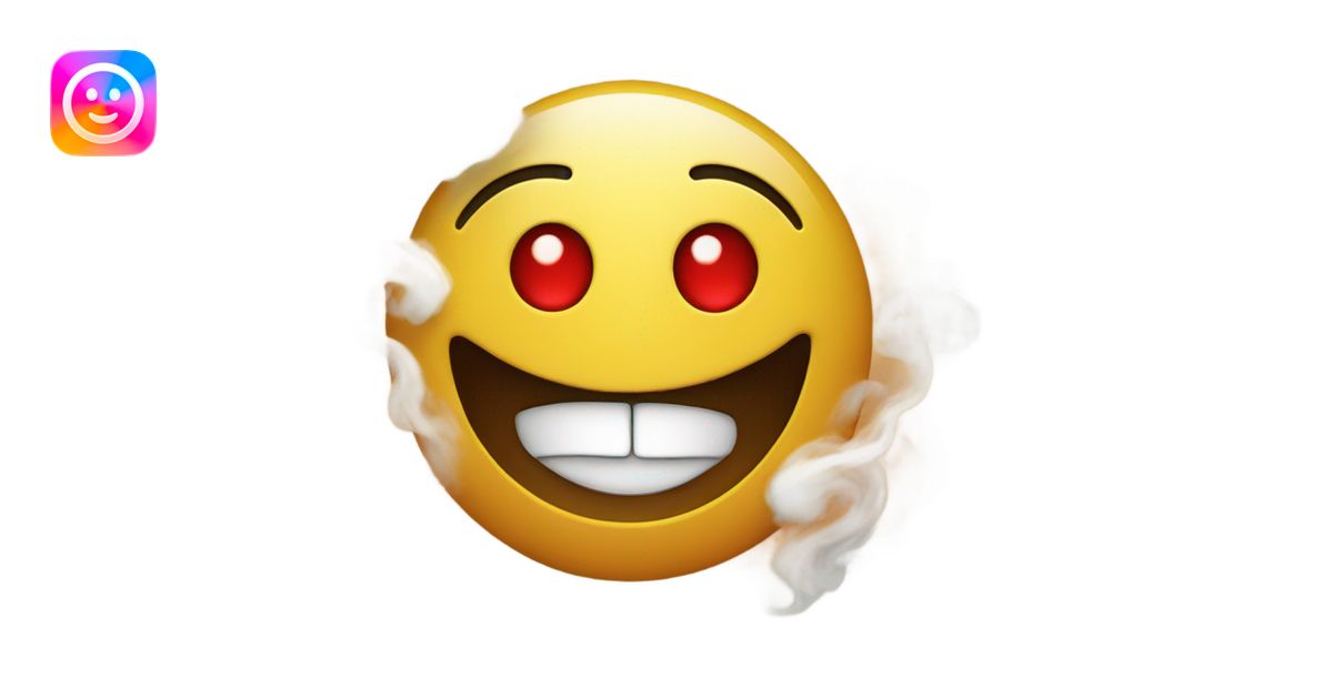 Smiley emoji smoked too much weed emoji | AI Emoji Generator