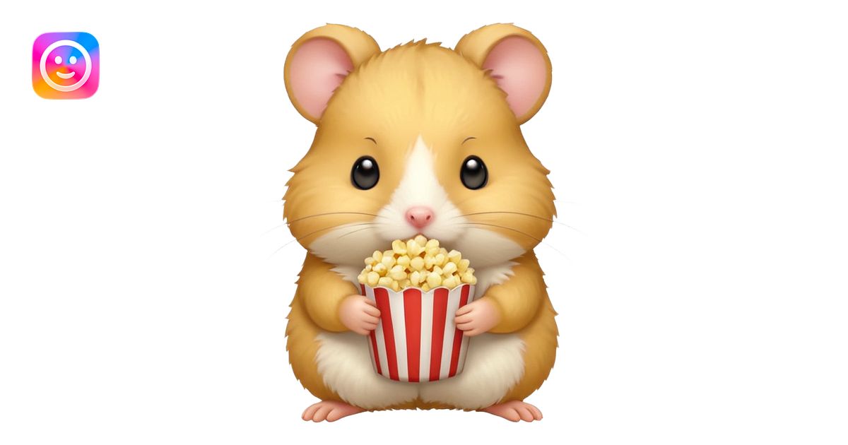 hamster holding pop corn emoji | AI Emoji Generator