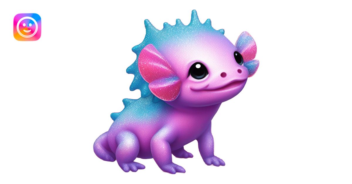 Lisa frank glitter axolotyl super cute emoji | AI Emoji Generator