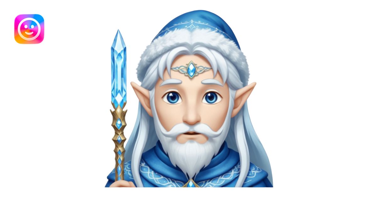 Legendary fantasy Christmas elf portrait icon, Santa Claus and Snow ...