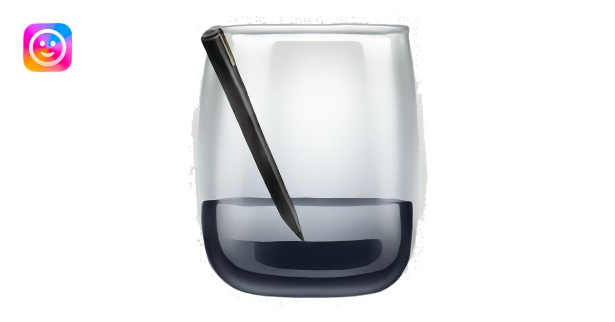 An ink glass for writing emoji | AI Emoji Generator