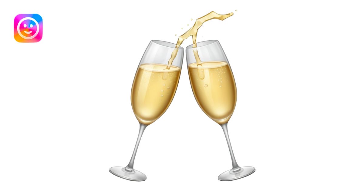 two clinking glasses with sparkles emoji | AI Emoji Generator