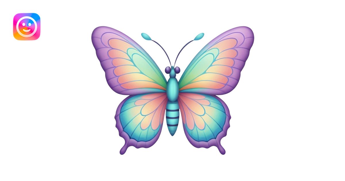 Ethereal butterfly crayon doodle emoji | AI Emoji Generator