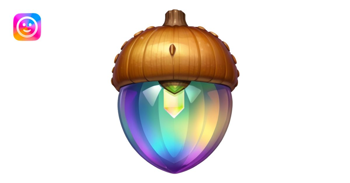 Crystallised acorn emoji | AI Emoji Generator