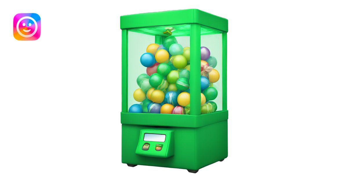 claw machine green colors, balls as presents emoji | AI Emoji Generator
