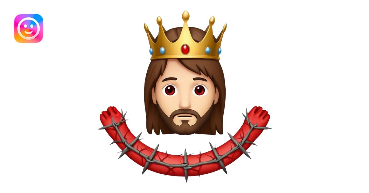 Christ on the cross with the crown of thorns and the blood on him emoji ...