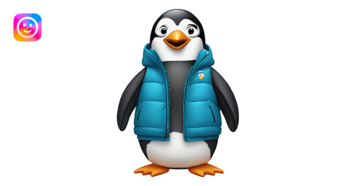 Penguin with puffer jacket emoji | AI Emoji Generator
