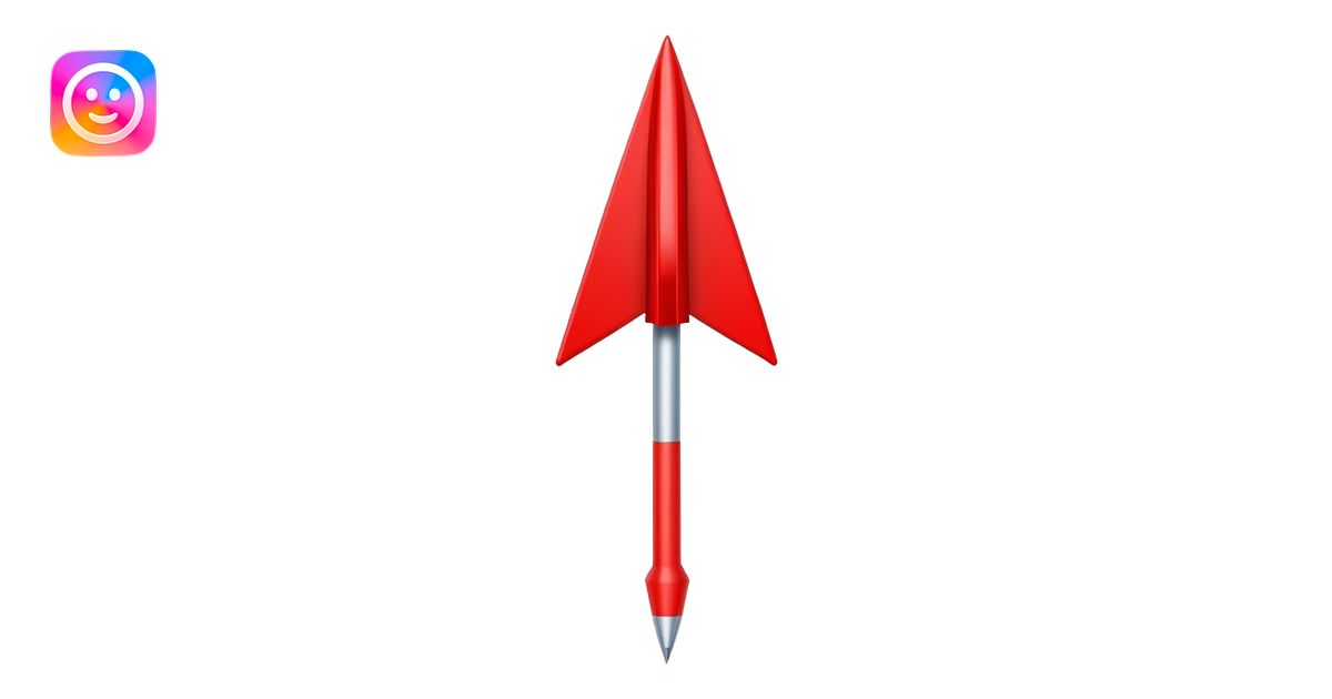 Une flèche de direction rouge qui pointe vers le haut à 90 degrée emoji ...