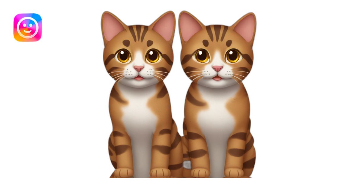 two brown tabby cats emoji | AI Emoji Generator