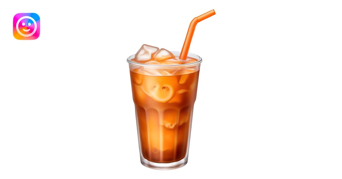 Cinematic Realistic Thai Ice Tea Drink Emoji, depicted as a chilled ...