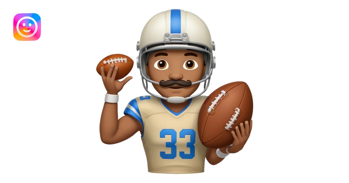 a fresh flour tortilla football player with a mustache emoji | AI Emoji ...