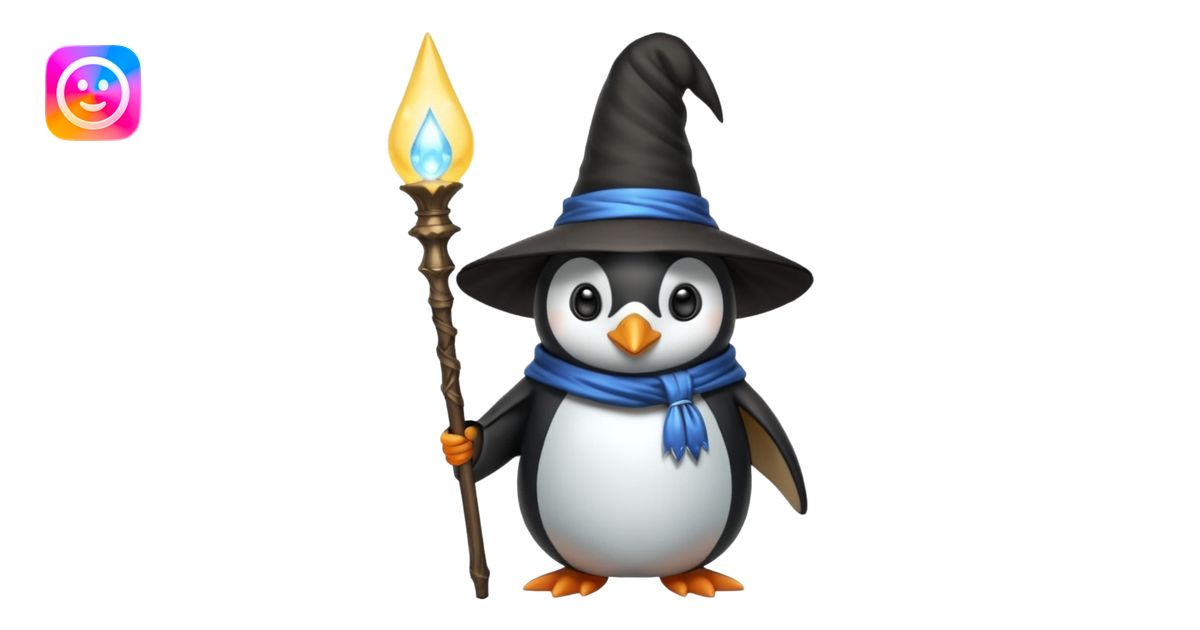 Penguin Wizard emoji | AI Emoji Generator